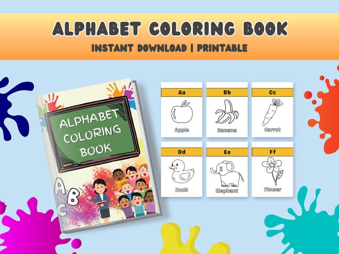 Alphabet Coloring Pages Activity Book PDF: Printable ABC Letters Fun ...