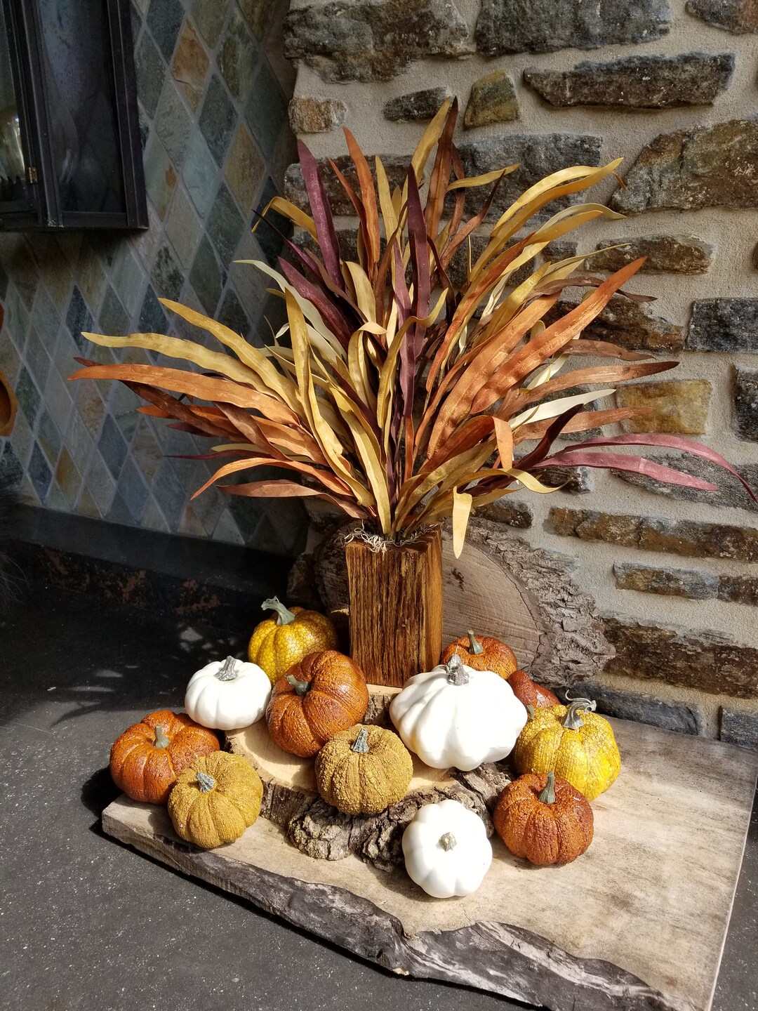 Fall Leaves Arrangement, Thanksgiving Arrangement, Autumn Harvest ...
