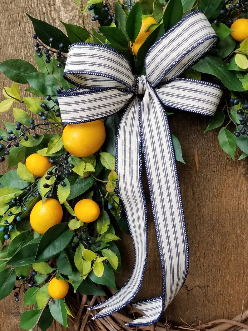 Summer Wreaths for Front Door, Lemon Blueberry Wreath, Everyday Wreath ...