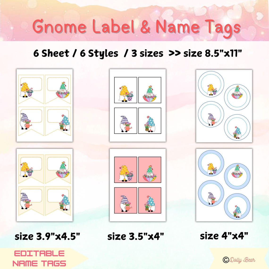Summer Name Tags Editable Desk Plates , Cubby Name Tags , Rainbow Name ...