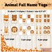 Animal Fall Name Tags Editable Desk Plates , Cubby Name Tags , Animal ...