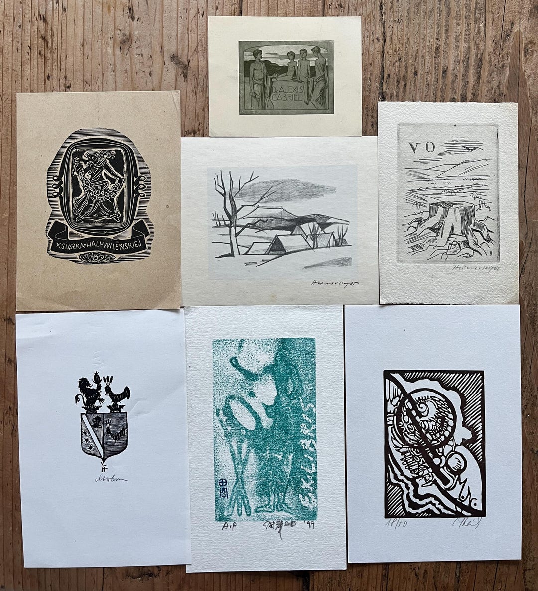7 X EX LIBRIS Lithographs,lithography, Art Prints,affordable Prints ...