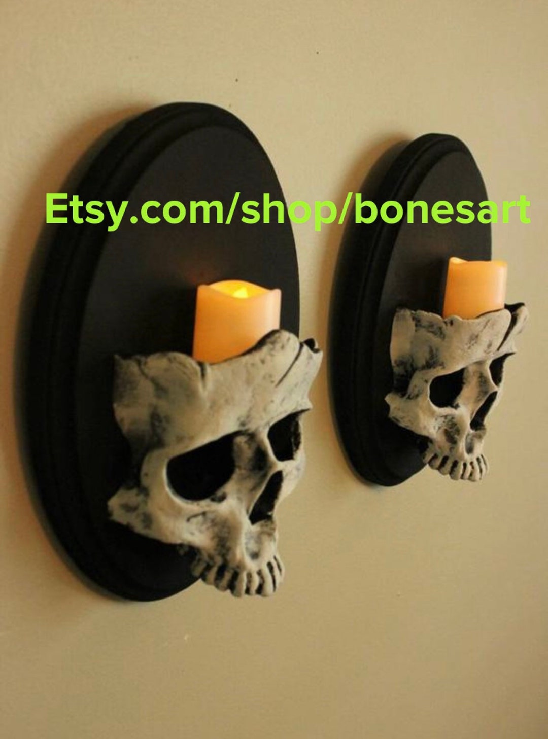 Set of Spooky yet Elegant Skull Sconces - Etsy
