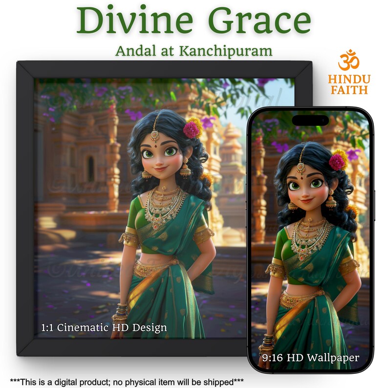 Divine Grace Wallpaper – Andal Bhakti Art for Ios & Android | South ...
