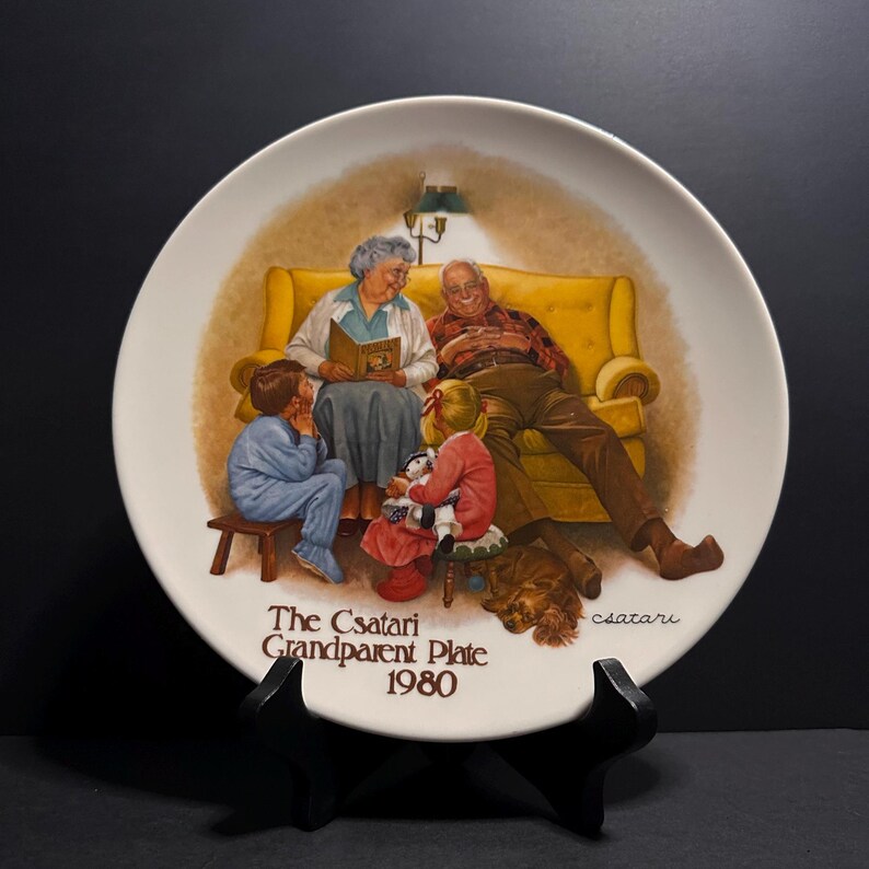 Vintage the Csatari Grandparent Plate, the Bedtime Story - Etsy