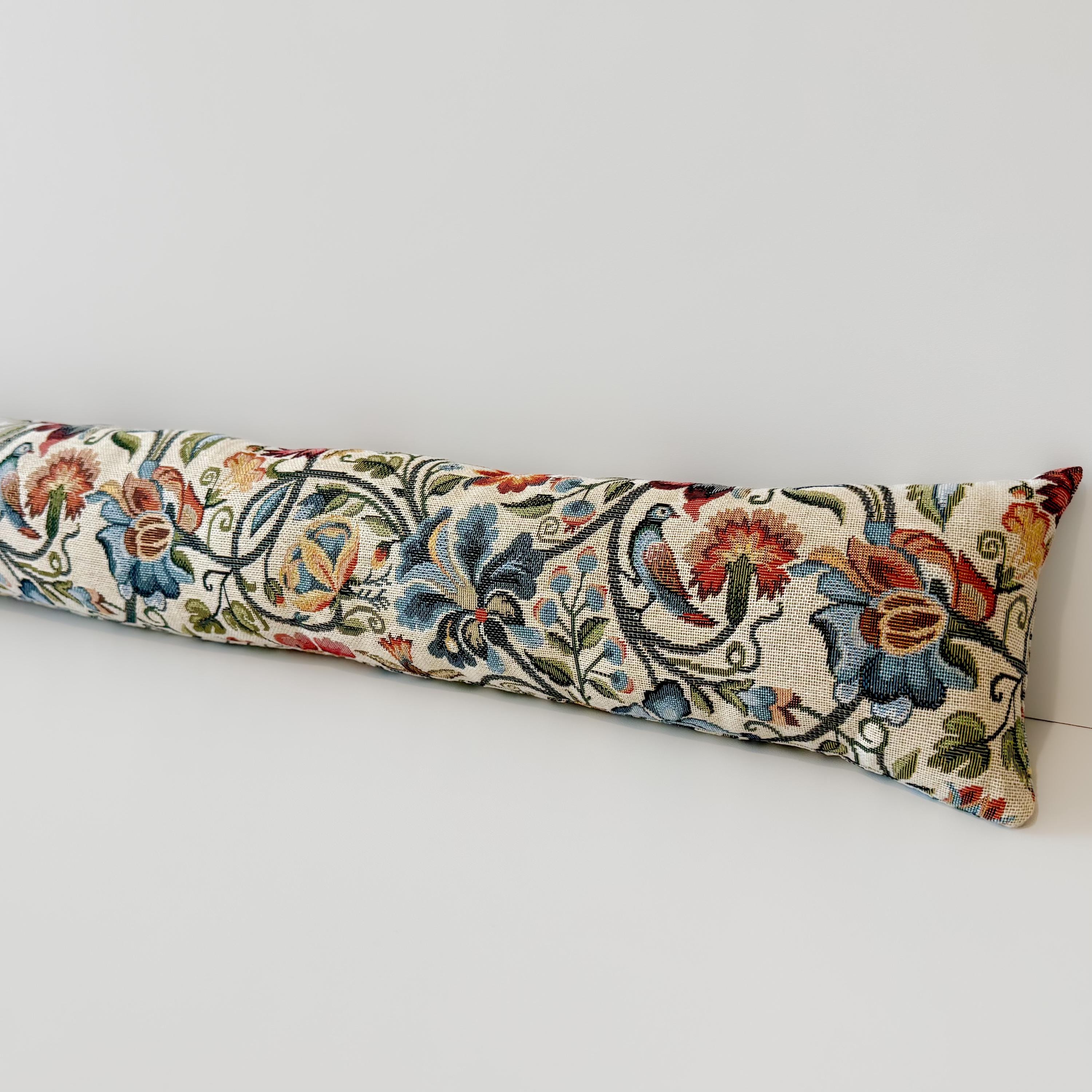 Jacobean Floral Tapestry Draught Excluder – 70-200cm Heavyweight Door ...