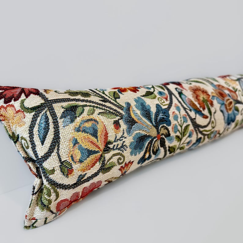 Jacobean Floral Tapestry Draught Excluder – 70-200cm Heavyweight Door ...