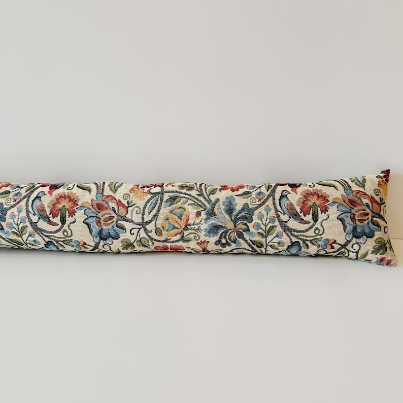 Jacobean Floral Tapestry Draught Excluder – 70-200cm Heavyweight Door ...