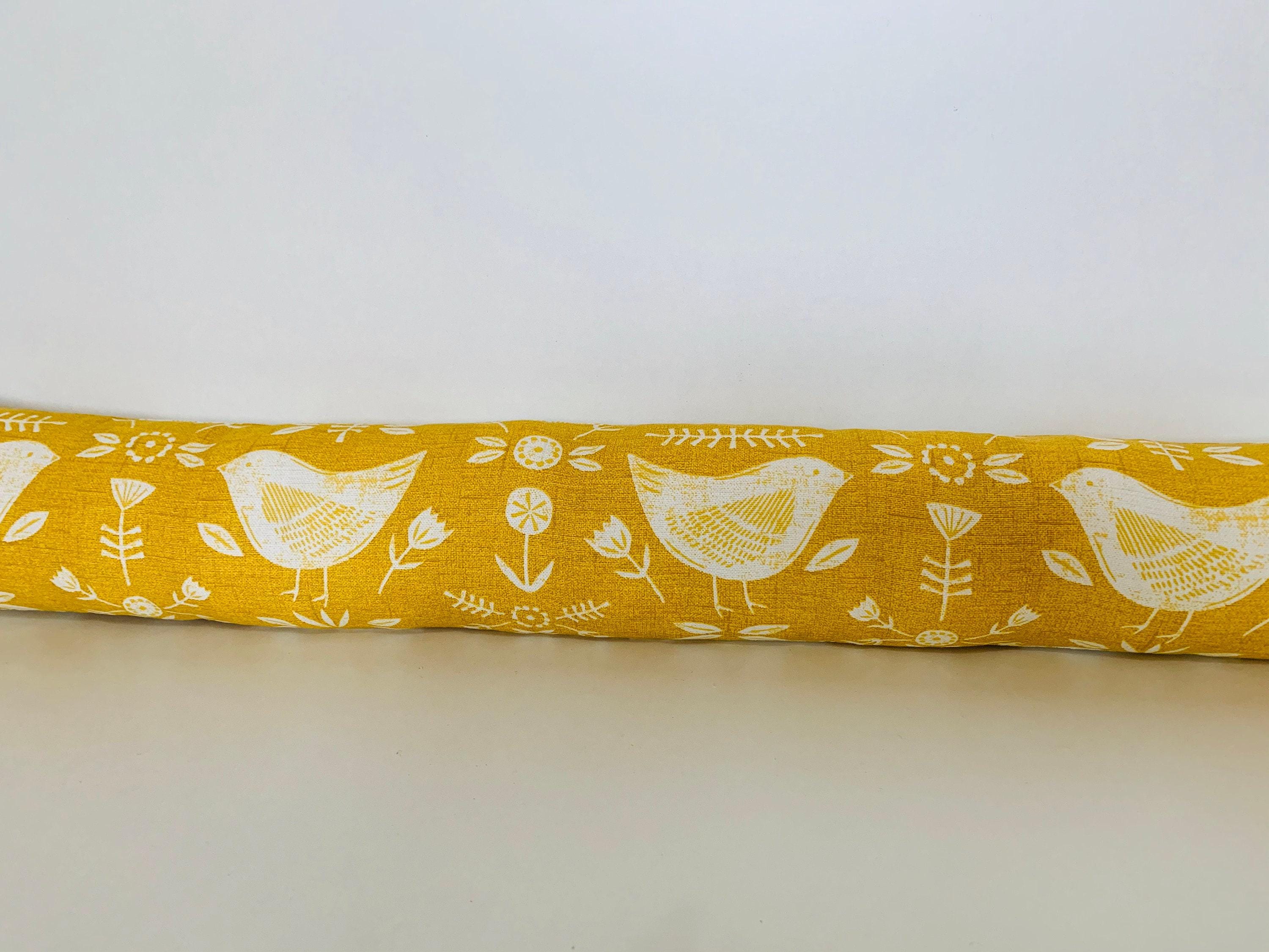 Yellow Scandi Birds Heavy Draught Excluder 70-200cm, Weighted Draft ...