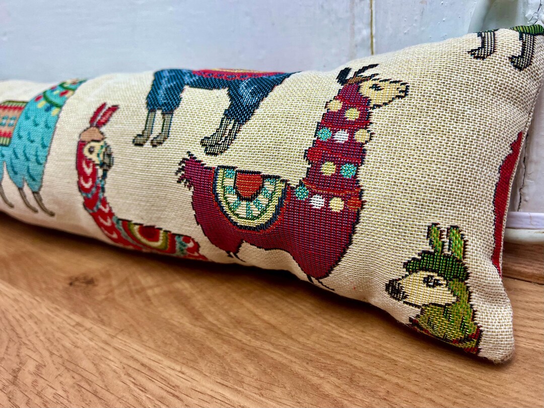 Llama Tapestry Heavy Draught Excluder – 70-200cm, Weighted Draft ...