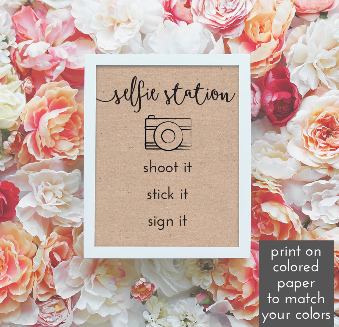 Selfie Station Wedding Sign Printable Photo Booth Wedding Sign | Etsy