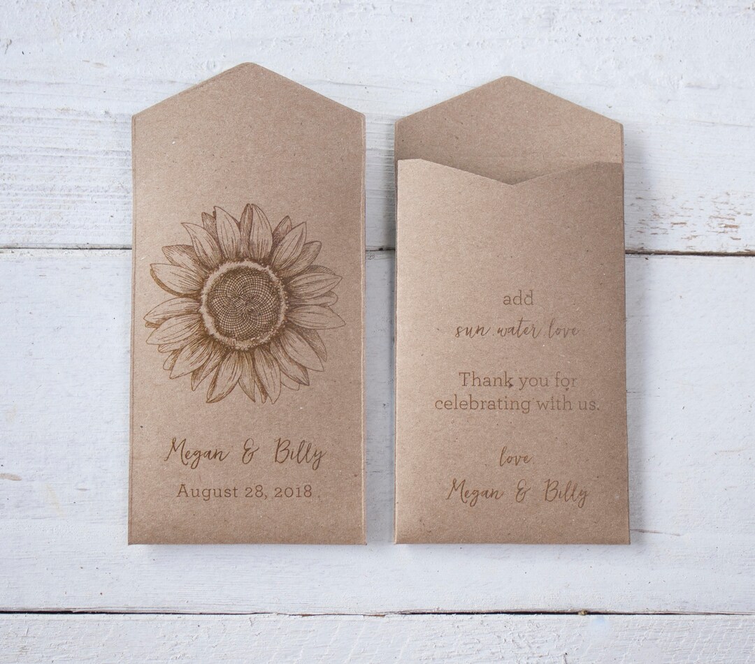 DIY Sunflower Seed Packets | Woodsy Wedding Favor | Personalized Seed ...