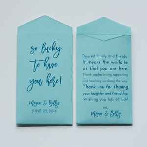 DIY Custom Royal Blue Lottery Ticket Wedding Favor Packet Envelopes ...