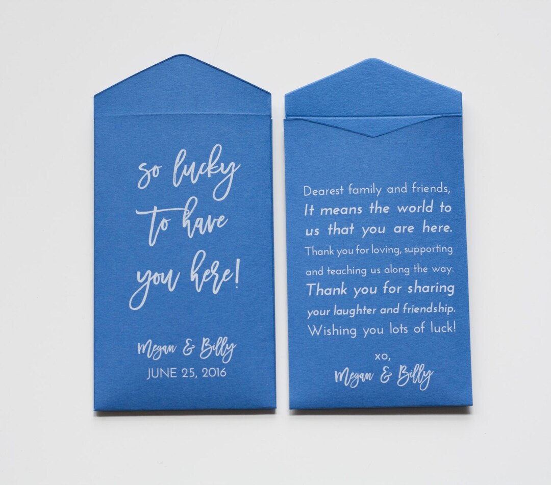 DIY Custom Royal Blue Lottery Ticket Wedding Favor Packet Envelopes ...