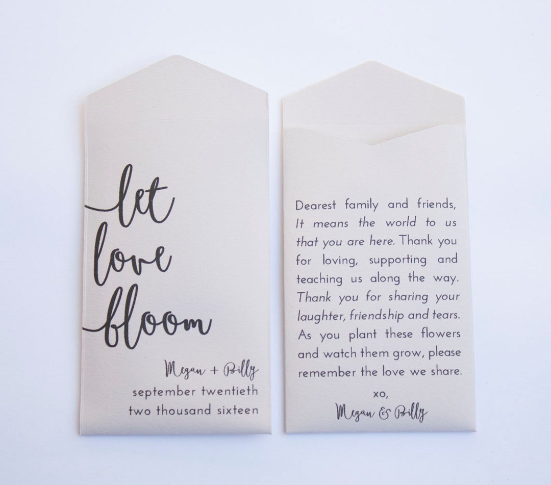 DIY Gray Let Love Bloom Custom Seed Packet Wedding Favors ...