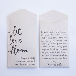 DIY Gray Let Love Bloom Custom Seed Packet Wedding Favors Personalized ...