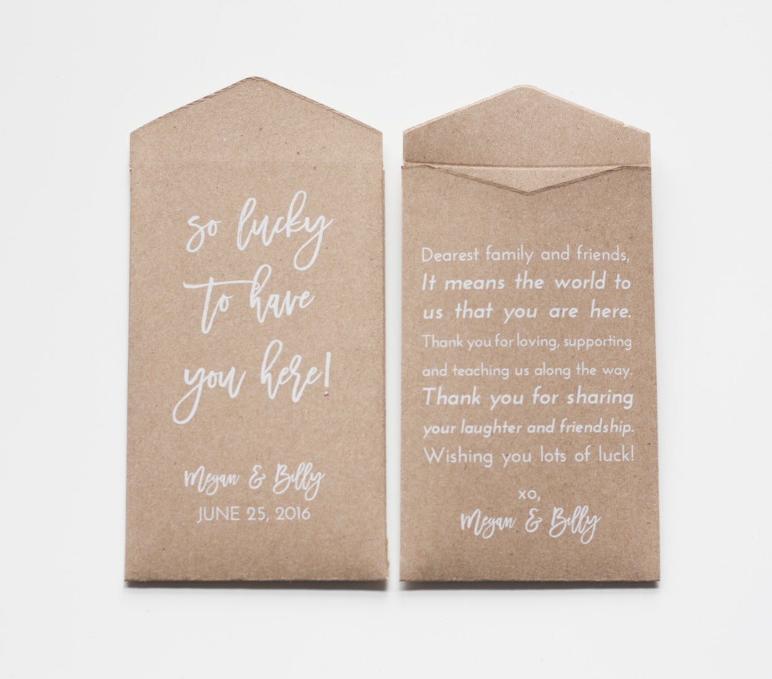 DIY Custom Kraft Lottery Ticket Wedding Favor Packet Envelopes - Vegas ...