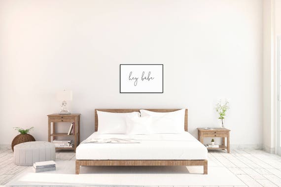 Hey Babe Printable Wall Art Minimalist Quote Print 24x36 | Etsy