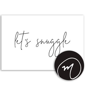 Let's Snuggle Downloadable Sign | Let's Snuggle Decor | 24x36 Poster ...