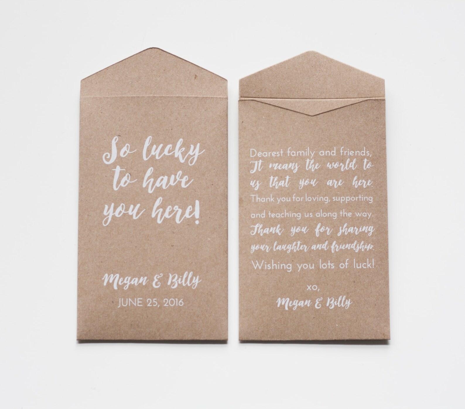 DIY Custom Kraft Lottery Ticket Wedding Favor Packet Envelopes - Etsy