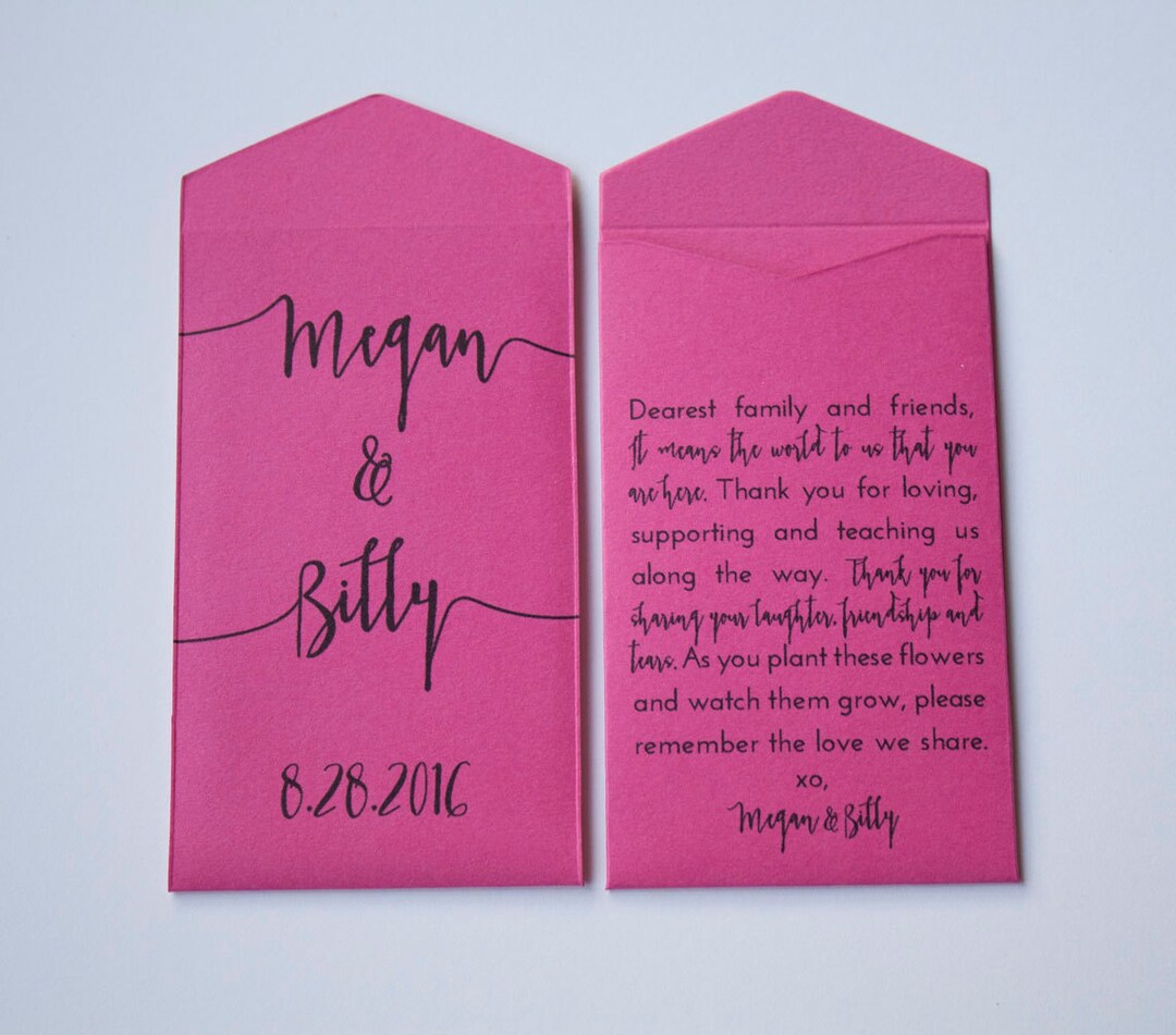 DIY Grey Custom Seed Packet Wedding Favors - Many Colors Available - Etsy