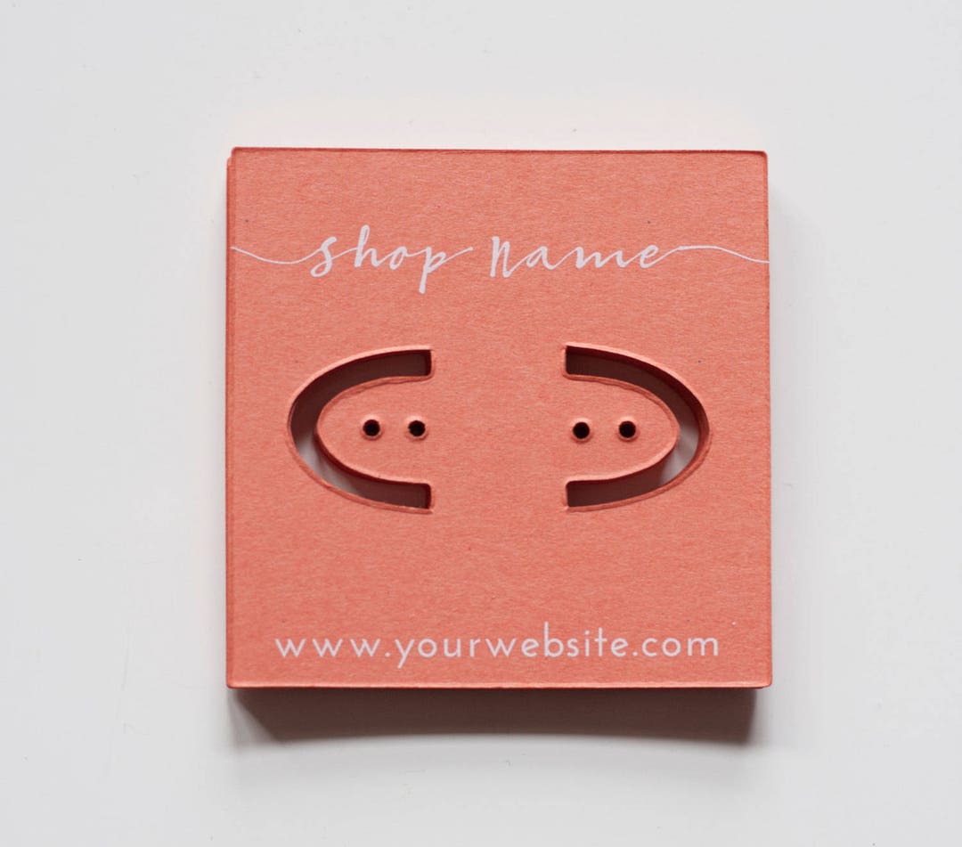 100 Custom 2x2 White Ink Cardstock Earring Cards Jewelry Packaging ...