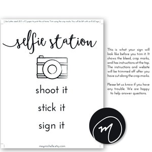 Selfie Station Wedding Sign Printable Photo Booth Wedding Sign Instant ...