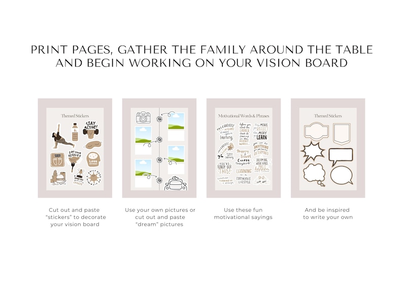 Family Vision Board Kit: Editable Canva Template (PDF) - Etsy