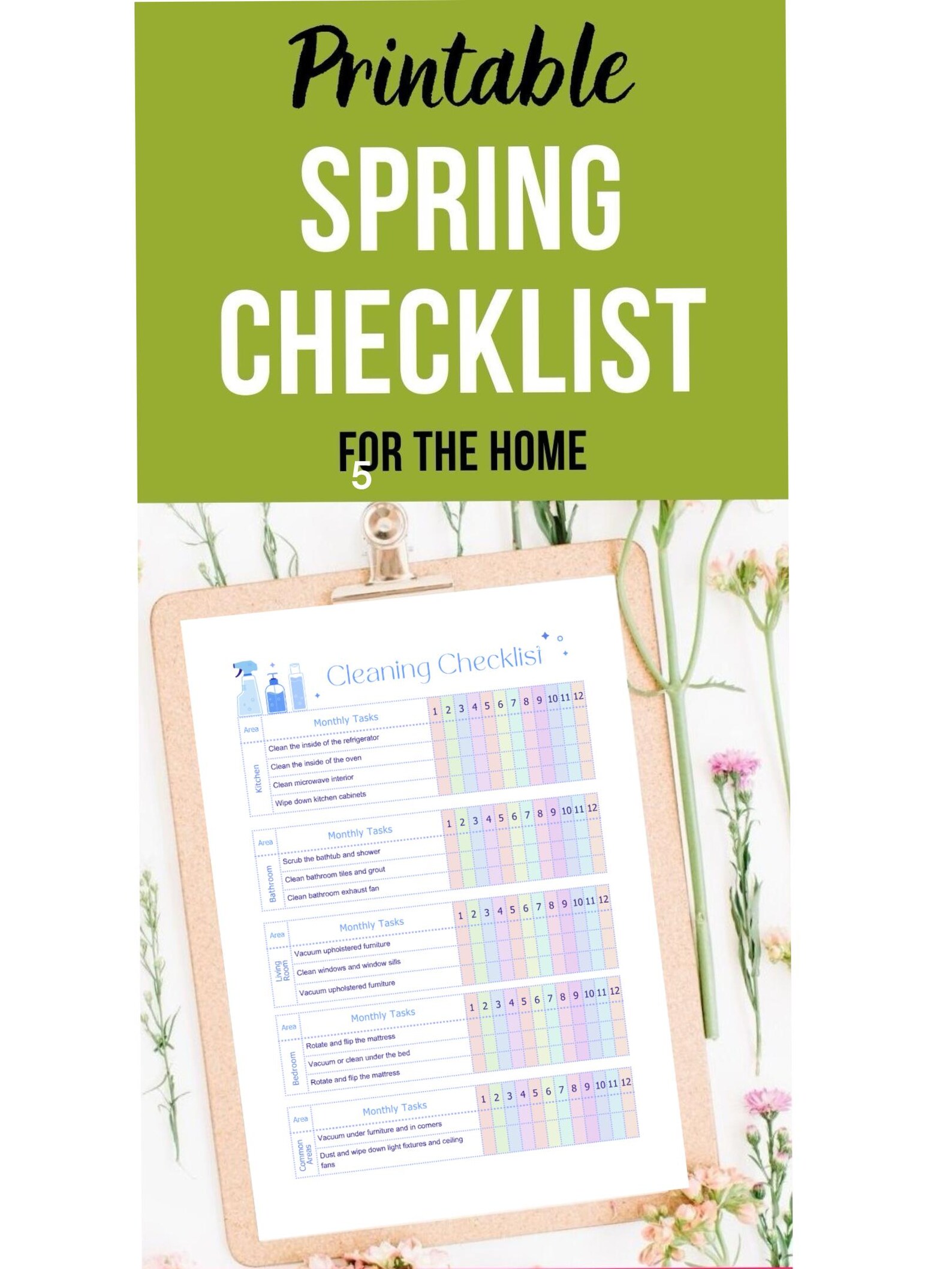 Ultimate Spring Cleaning Checklist Printable & Digital Organizer Spring ...