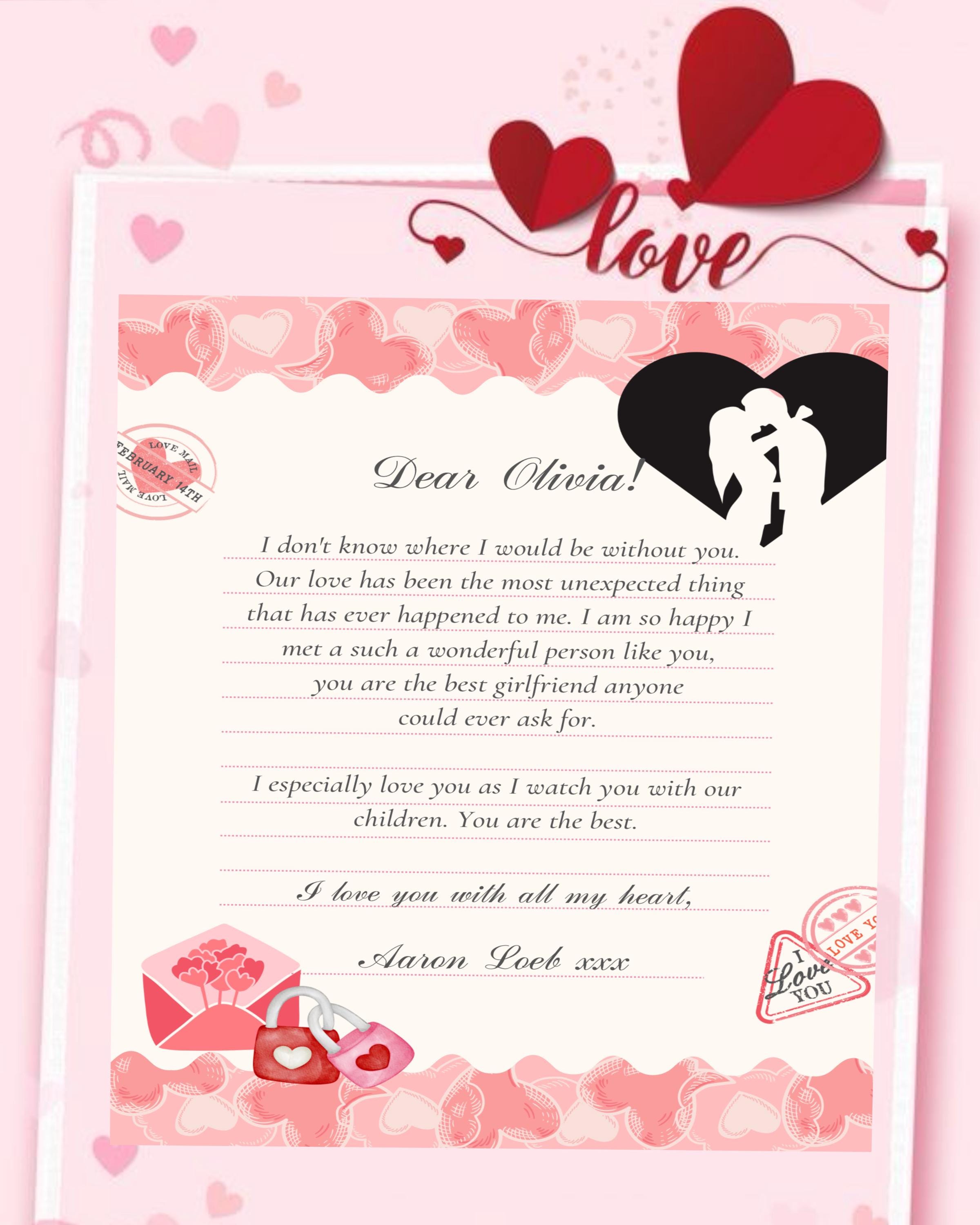 Romantic Valentine’s Day Love Letter Template | Editable & Personalized ...