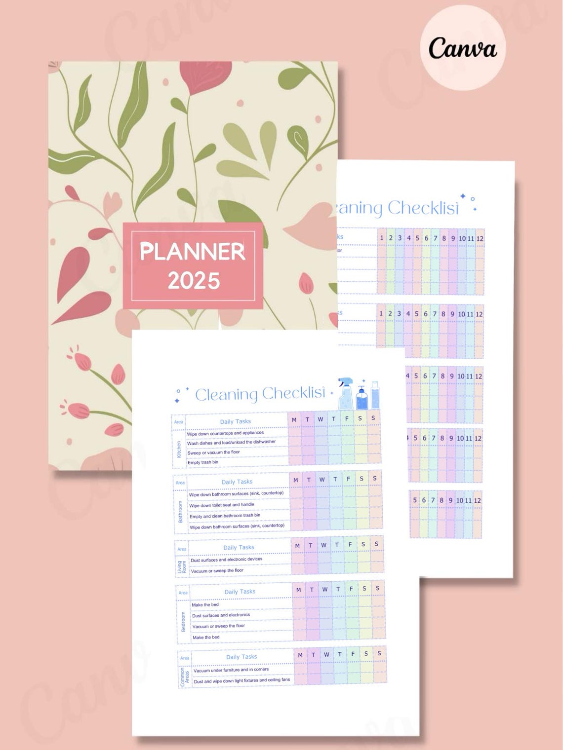 Ultimate Spring Cleaning Checklist Printable & Digital Organizer Spring ...