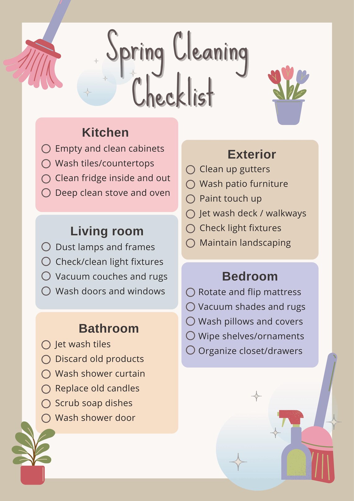 Ultimate Spring Cleaning Checklist | Printable & Digital Organizer ...