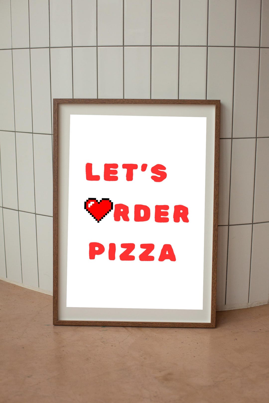 Let's Order Pizza Print, Trendy Kitchen Wall Art, Cute Pizza Poster ...