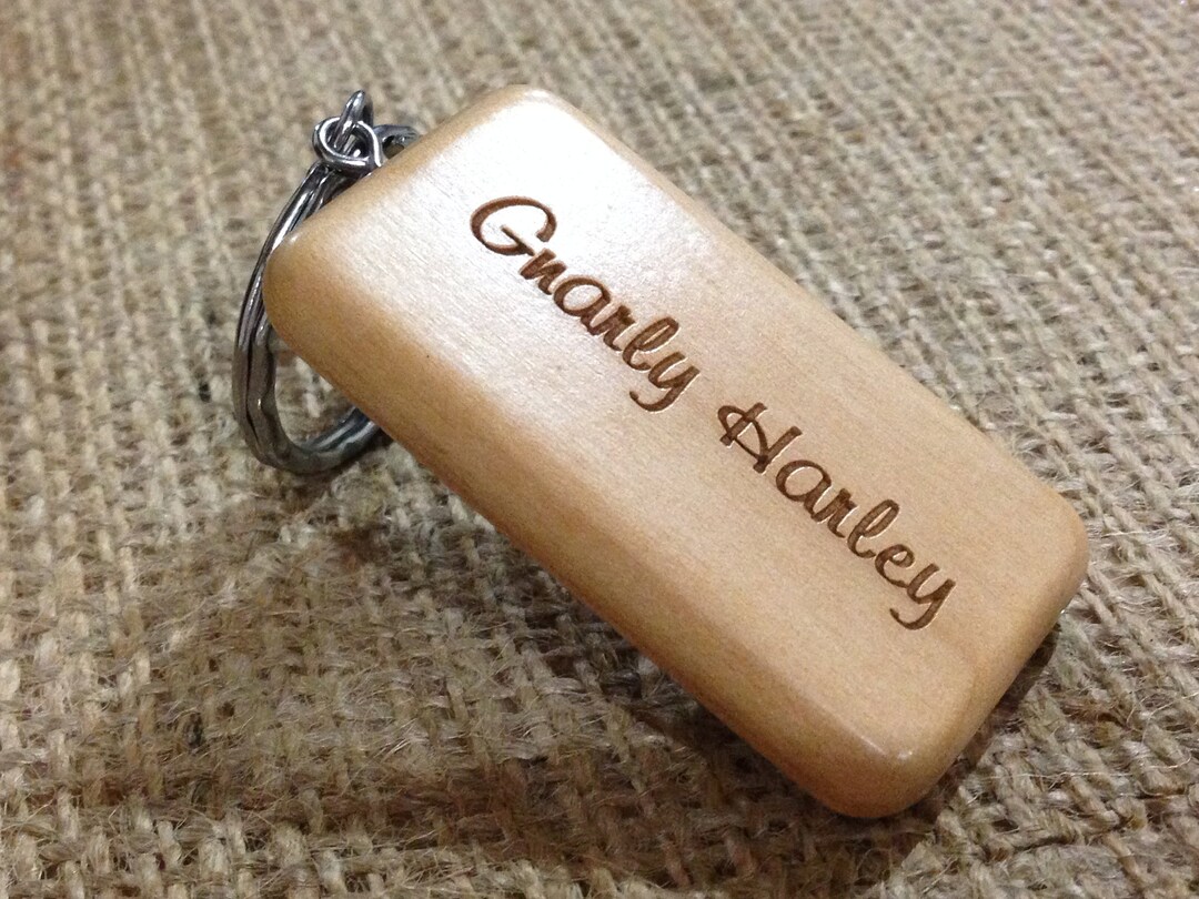 Personalized Wood Keychain - Laser Engraved - Etsy