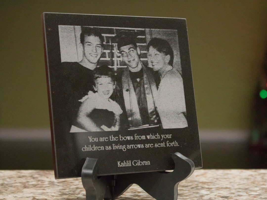 Personalized Black Granite Tile - Laser Photo Engraved - Etsy