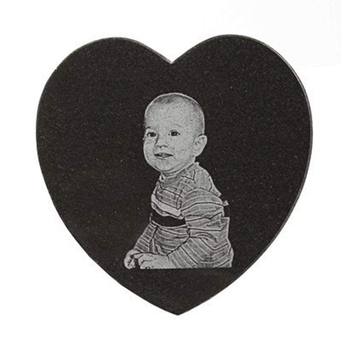 Black Granite 5-inch Heart Laser Engraved With Your Photo - Etsy