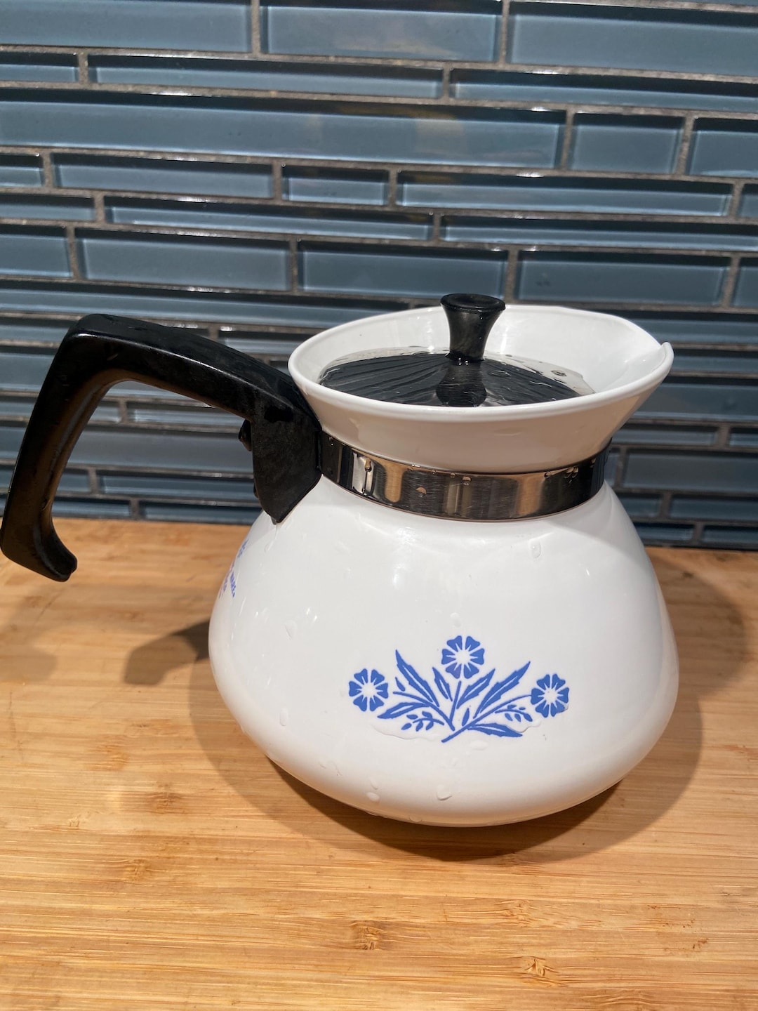 Corningware Vintage 1960’s Blue Cornflower 6 Cup Teapot Kettle W/ Lid ...