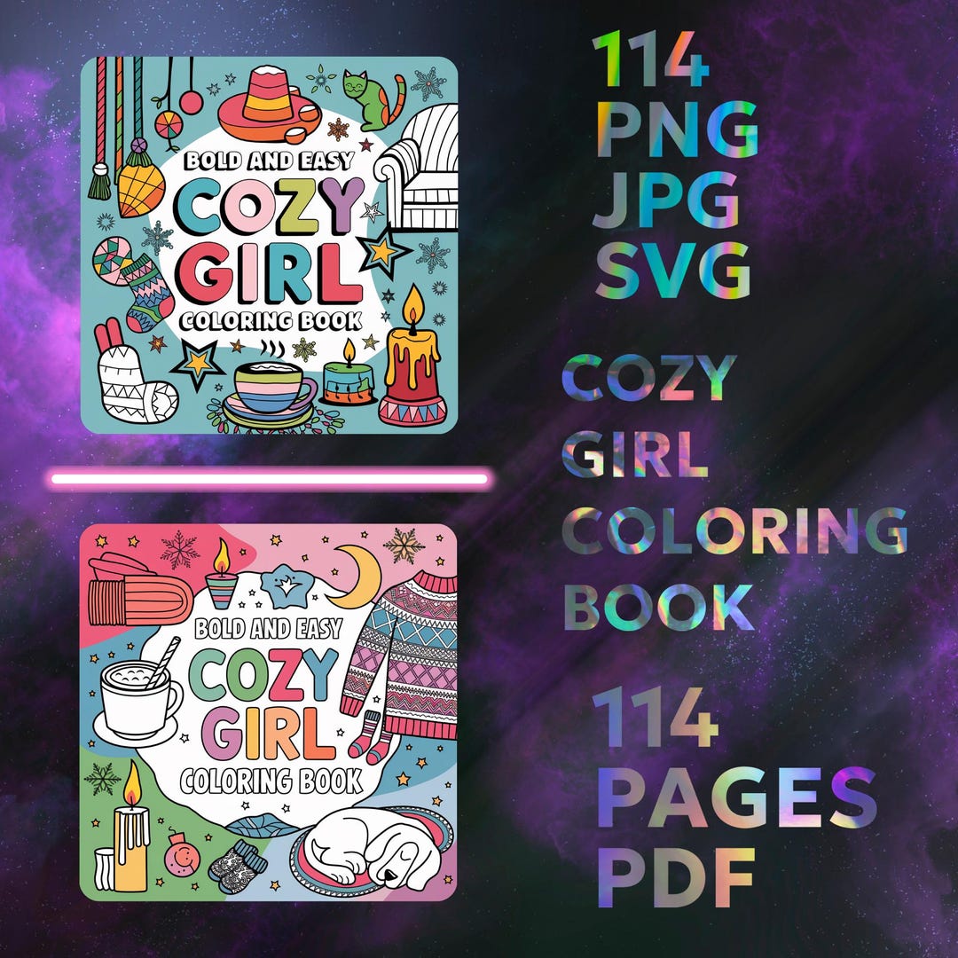 Cozy Girl Coloring Pages Bundle | 114 Cute Aesthetic Designs | Relaxing ...