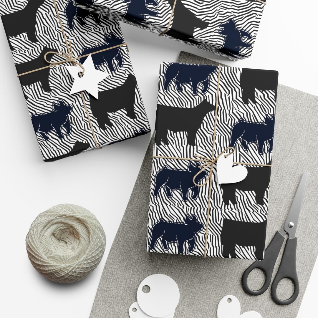 Gift Wrap Papers, Zebra Print With Show Cattle and Show Pigs, Wrapping ...