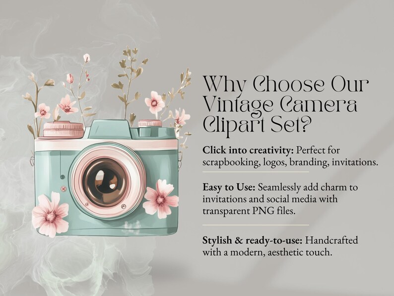 Watercolor Vintage Camera Clipart Set | 30 Retro Photography PNG Bundle ...