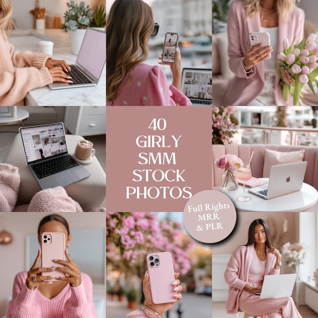 Pink SMM Stock Photos | 40 Girly Social Media Manager Images | Soft ...