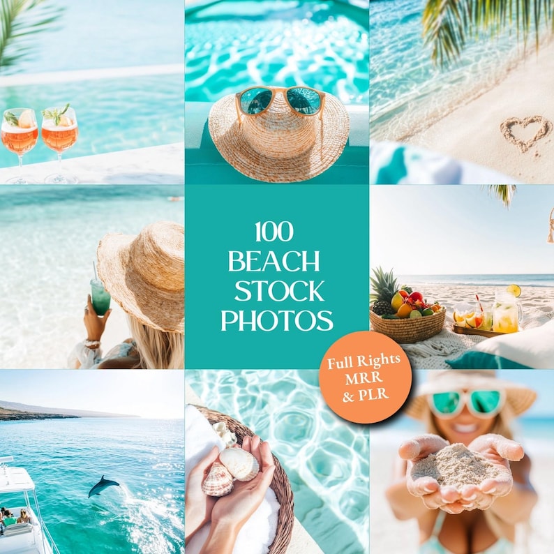Beach Stock Photos | 100 Coastal Aesthetic Image Bundle for Influencers ...