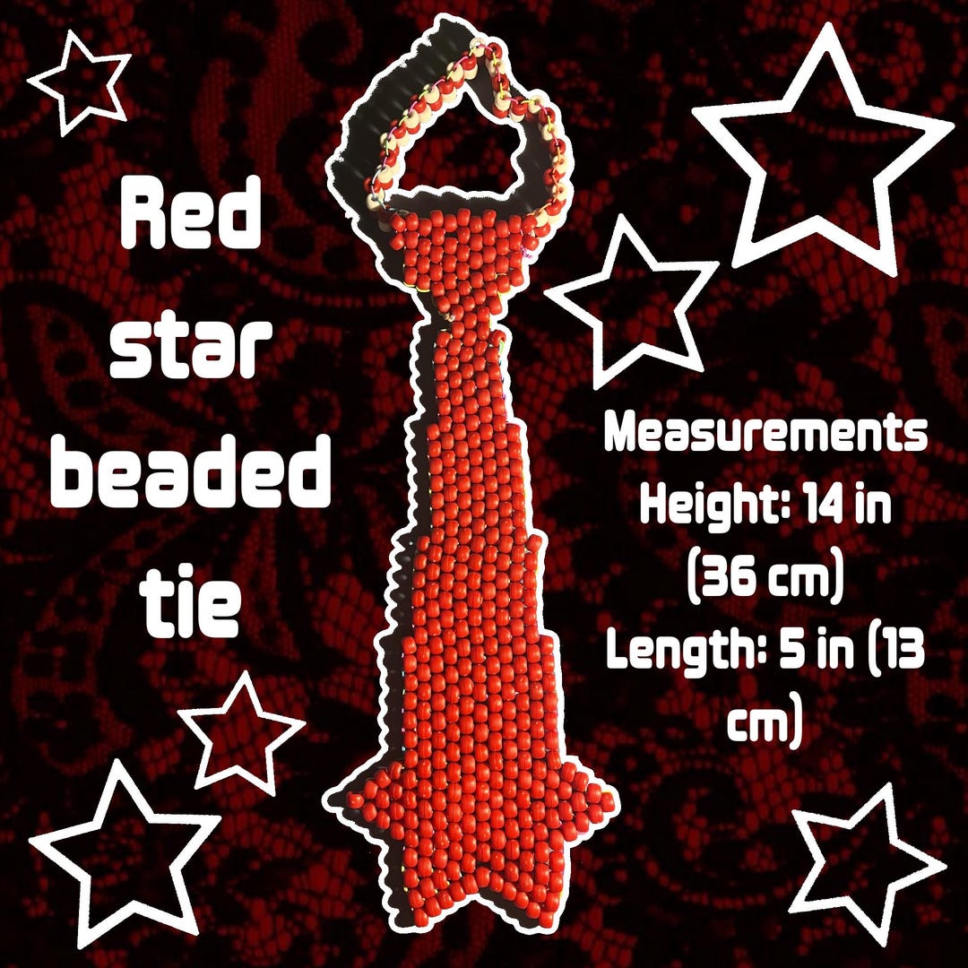 Beaded Red Star Tie Kandi Statement Tie - Etsy