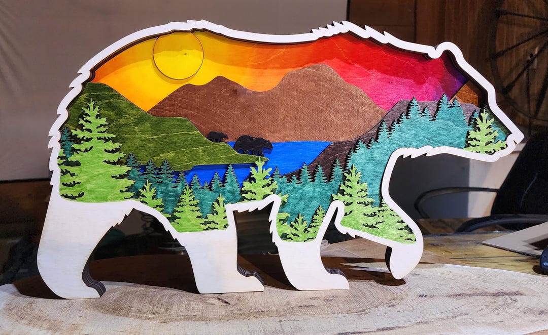Large Layered Wood Scene - Etsy