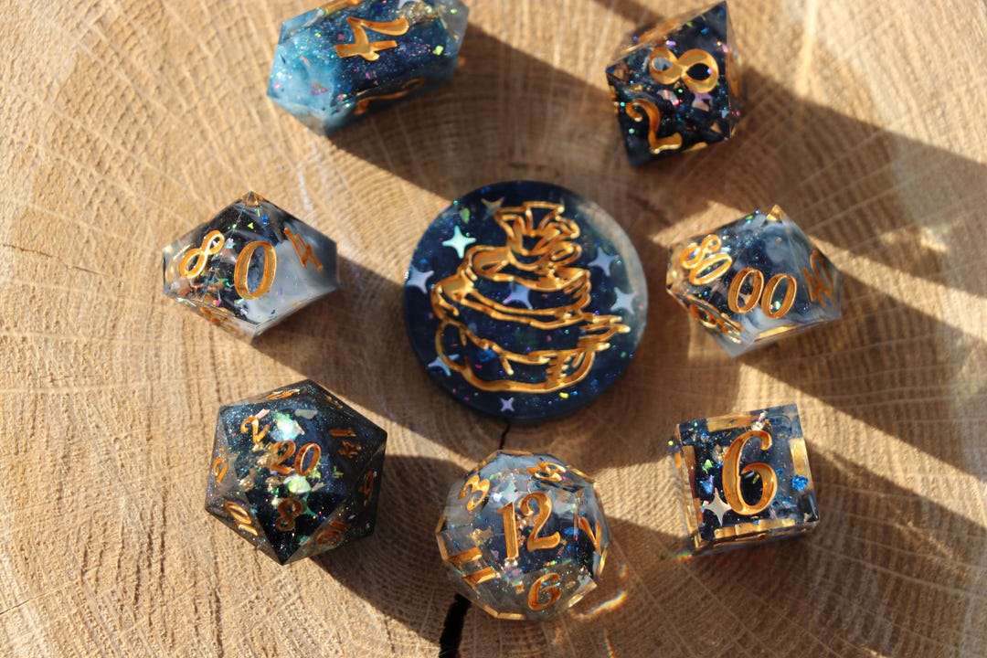 Poseidon's Treasure Dnd Handmade Dice Set | D20 TTRPG Polyhedral Dice ...