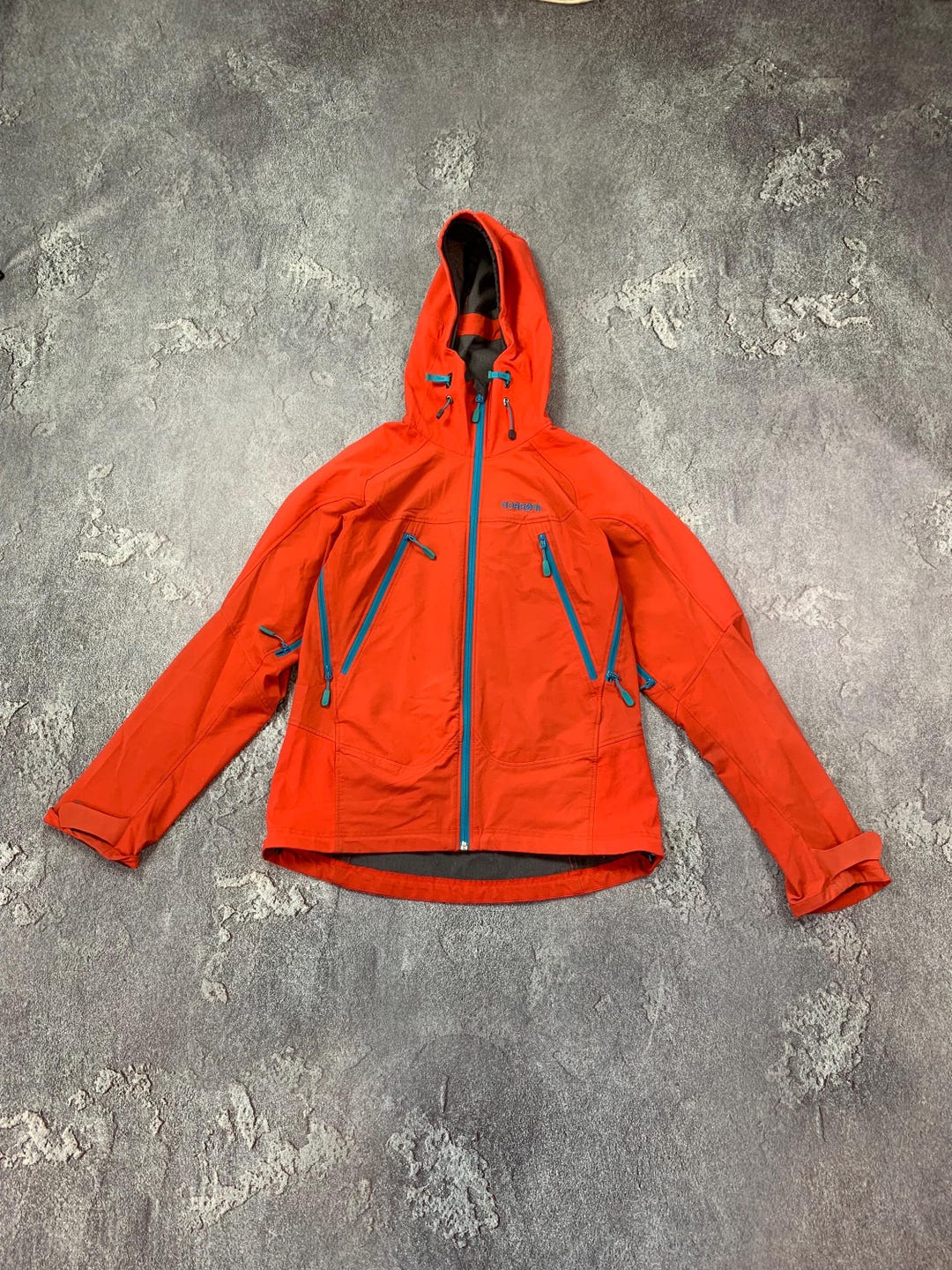 NORRONA Svalbard Flex 1 Falketin Orange Full Zip Hiking Soft Shell ...