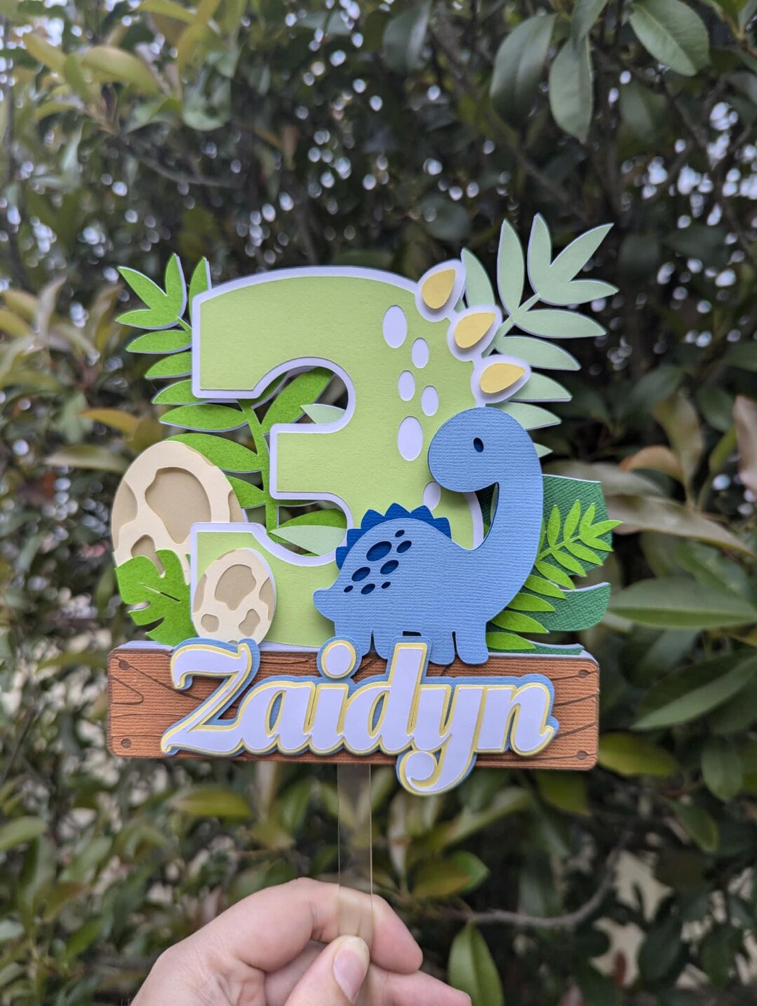 3D Dinosaur Cake Topper: Custom Cardstock Dino Party Decoration - Etsy