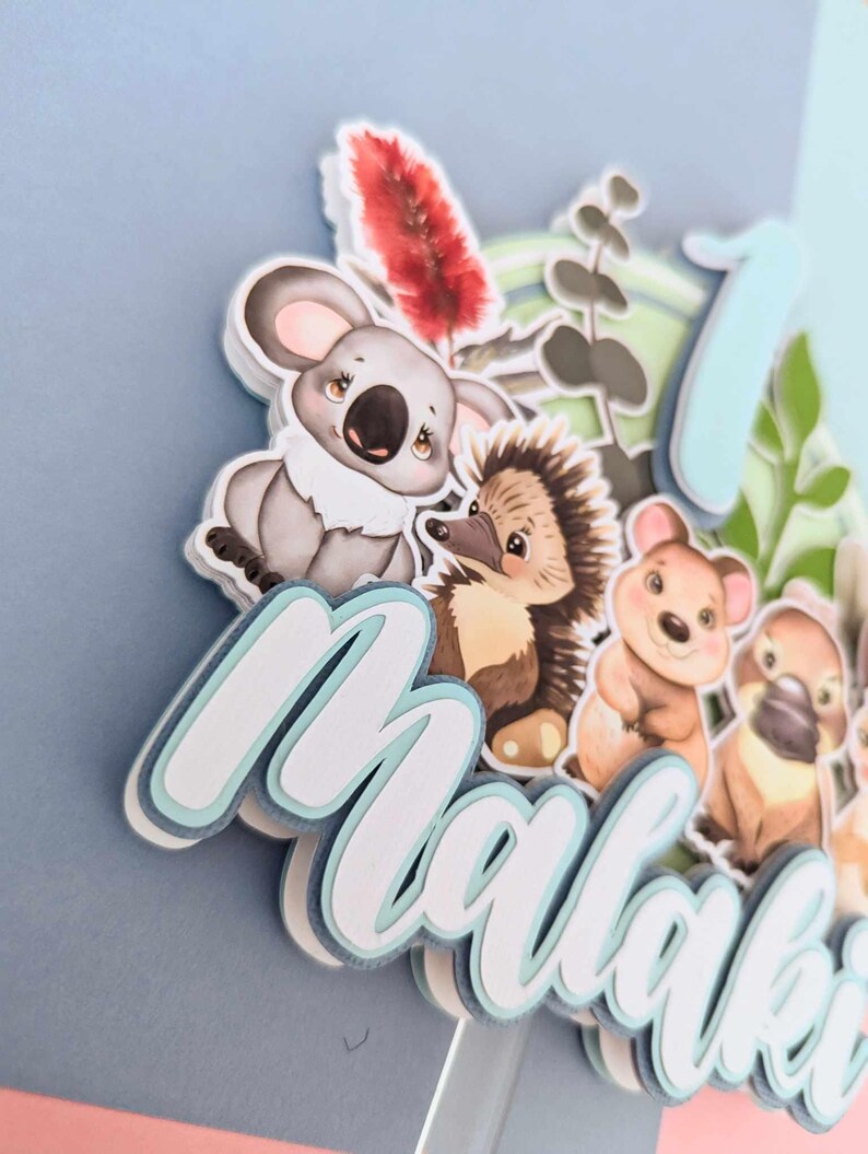 Australian Animal Cake Topper – Custom 3D Outback Theme for Kids ...