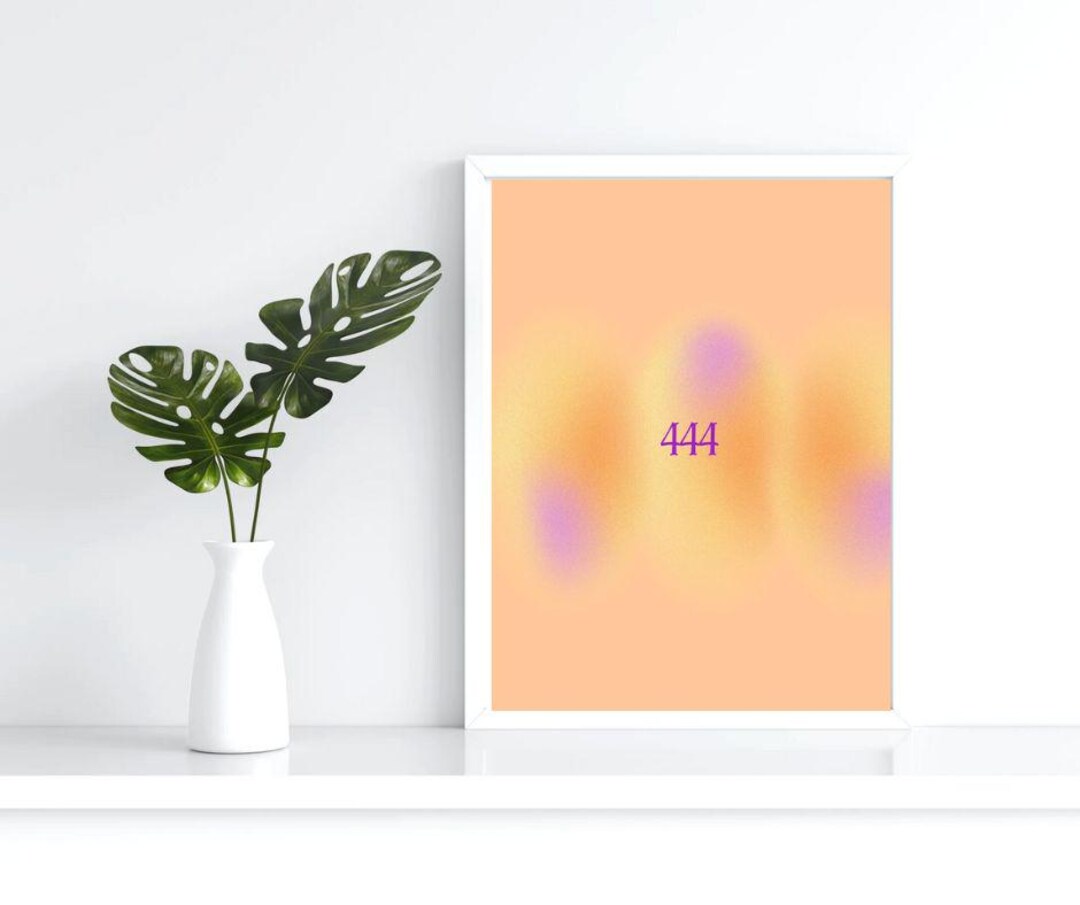 Angel Number 444 Printable Wall Art, Spiritual Art Print, Gradient ...