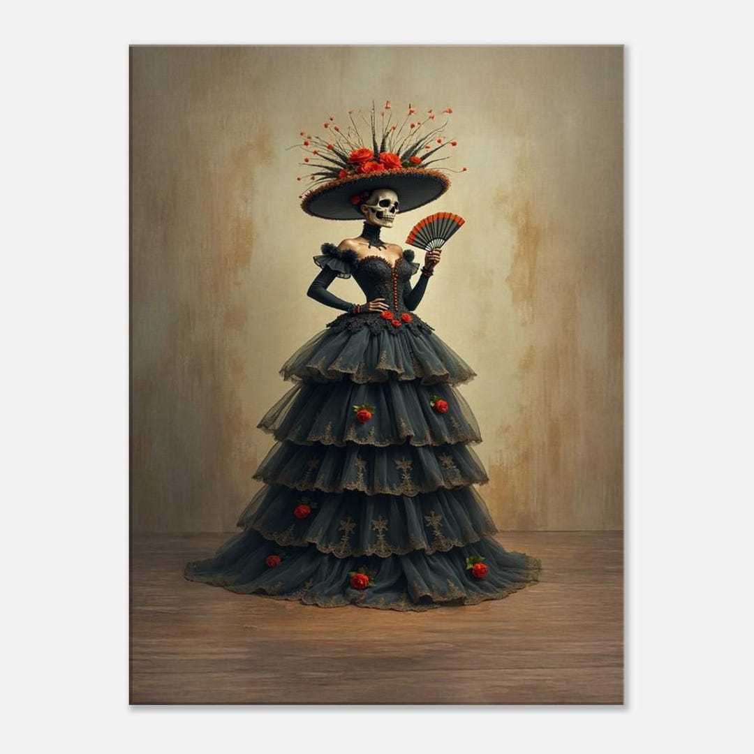 La Catrina Canvas Mexican Art Home Decor Perfect Gift - Etsy